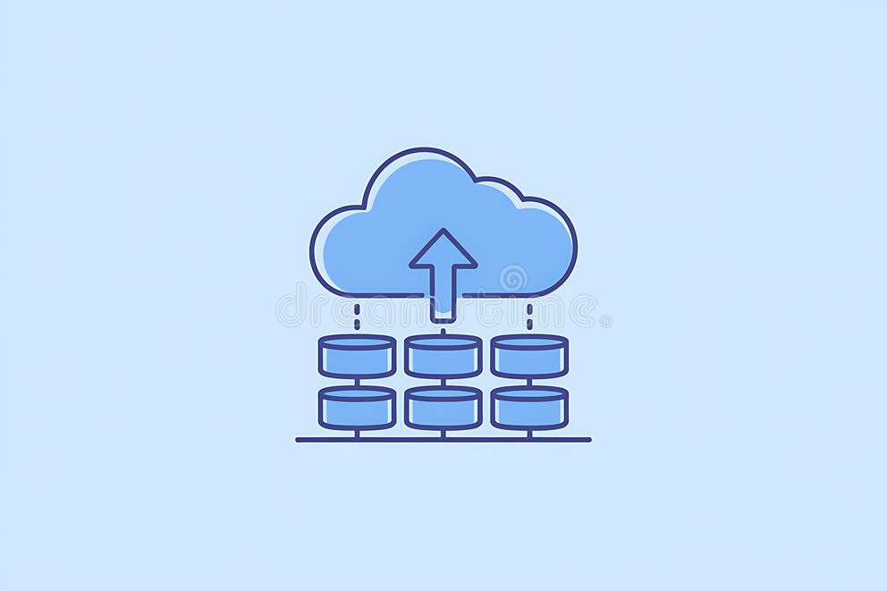 Cloud Computing Data Backup Server Storage Upload Icon Design Stock ...
