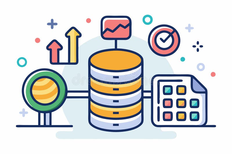 The Illustration Depicts a Dataset Icon Representing Data Storage ...