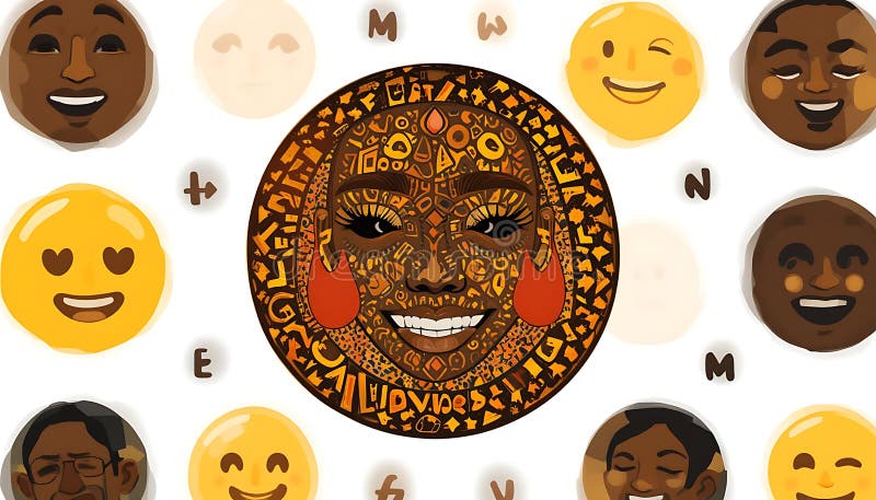 Diverse Faces Surrounding Patterned Face Illustrating Inclusivity and ...