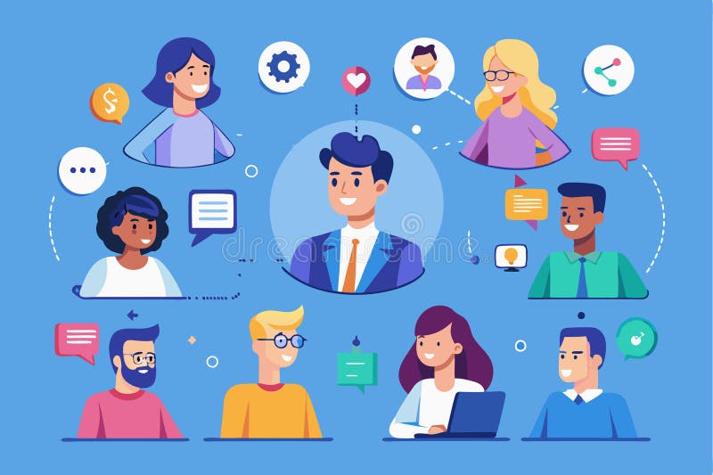 Illustration Depicts Diverse Professionals Collaborating and Sharing ...