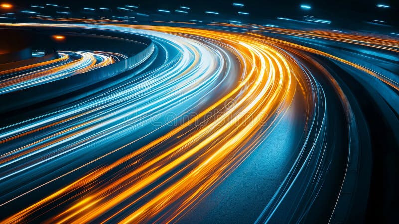 This Illustration Depicts a Fast Acceleration Speed on a Nighttime Road ...