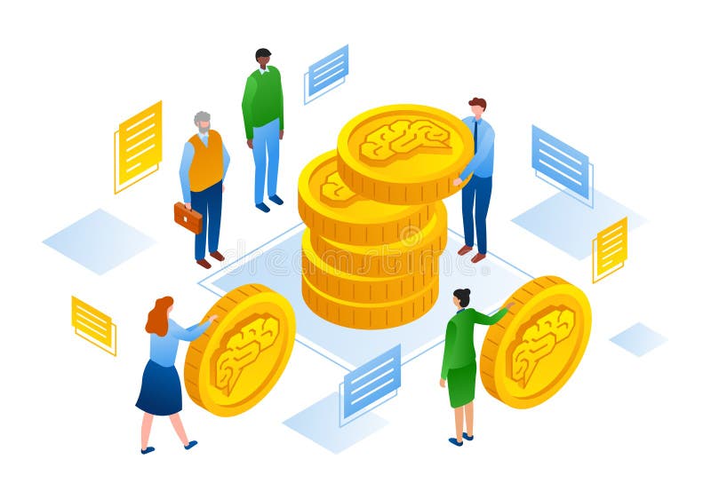 Isometric Vector Illustration of Intellectual Capital, Intelligence ...