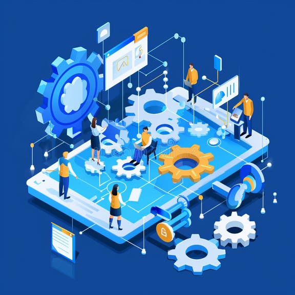 An Illustration Depicts a Network of Connected People Using Technology ...