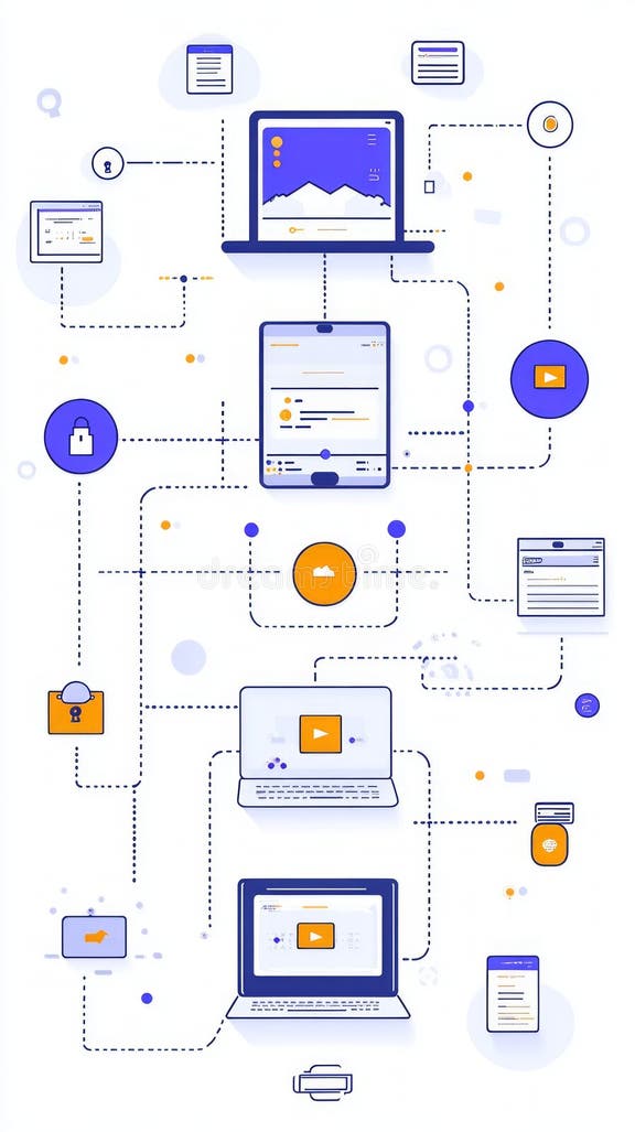 This Illustration Depicts a Network of Interconnected Devices Including ...