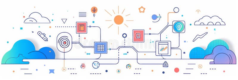 This Illustration Depicts a Network of Interconnected Ideas Symbols and ...