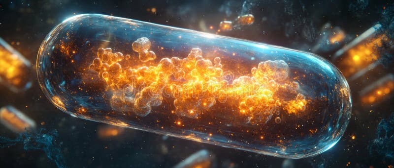 Illustration Depicts Psychobiotics in a Translucent Capsule, Showcasing ...