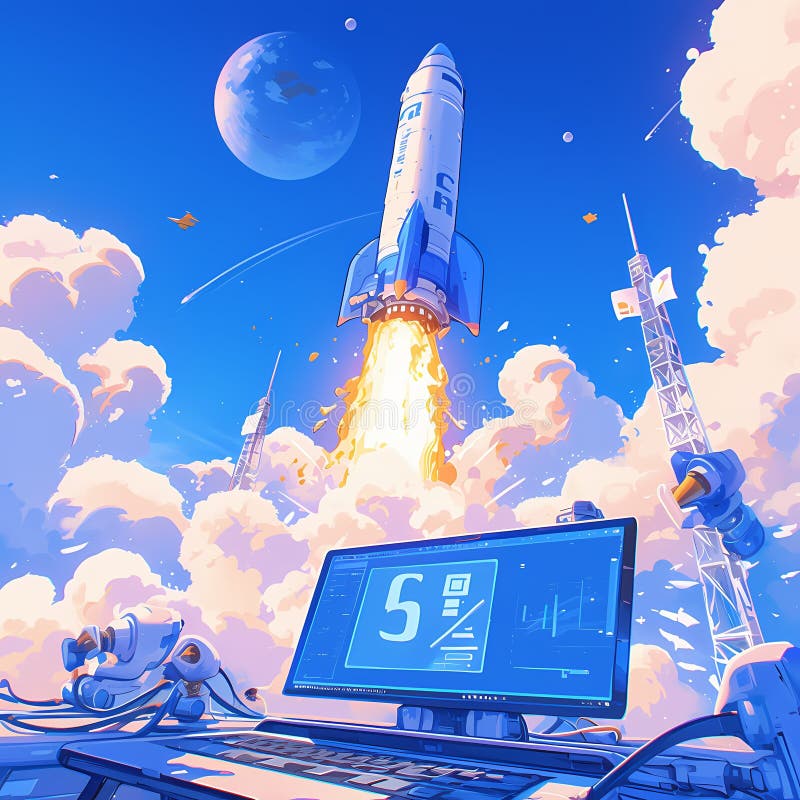 Launchpad of Success stock illustration. Illustration of design - 354778365