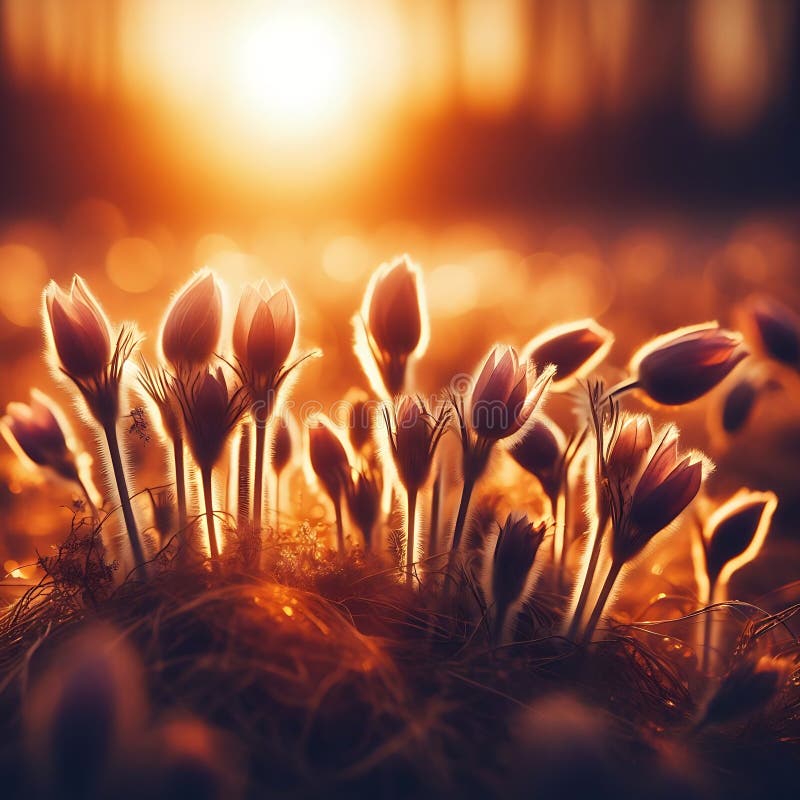 Spring S Call: Crocus in the Sunlight Stock Illustration - Illustration ...