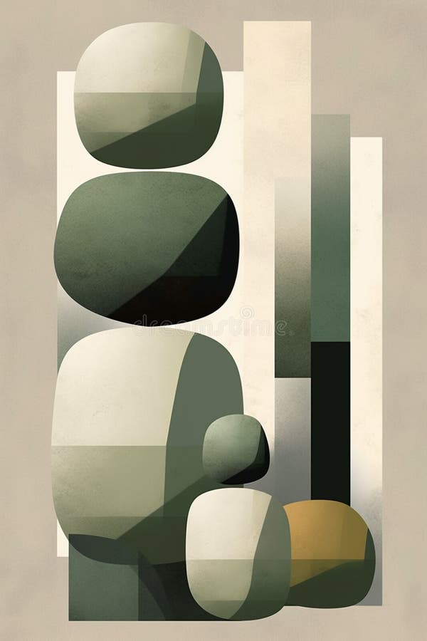 Stacked Set of Boulders - Generative Ai Illustration Stock Illustration ...