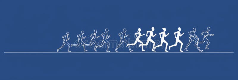 This Illustration Depicts a Series of Stick Figures Running Showcasing ...