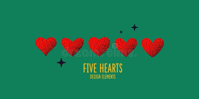 The Illustration Depicts a Set of Hearts. a Template for Creative and ...