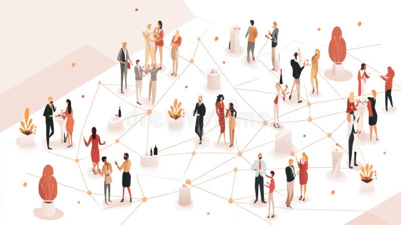 Networking Event Visualization Stock Illustration - Illustration of ...