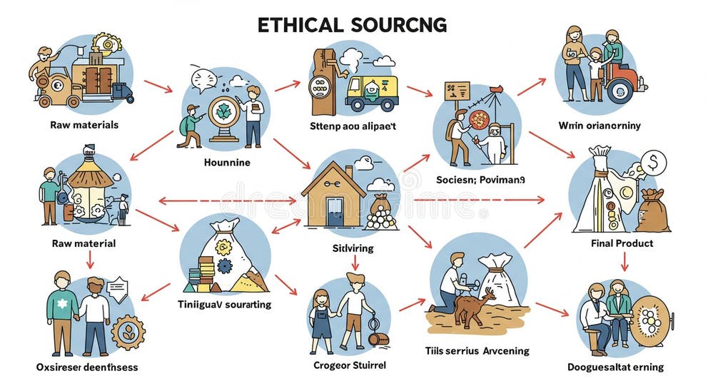 Illustration Depicts Stages of an Ethical Sourcing Process in a ...