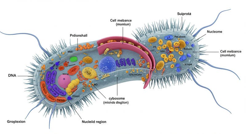 This Illustration Depicts a Stylized Representation of a Bacterial Cell ...