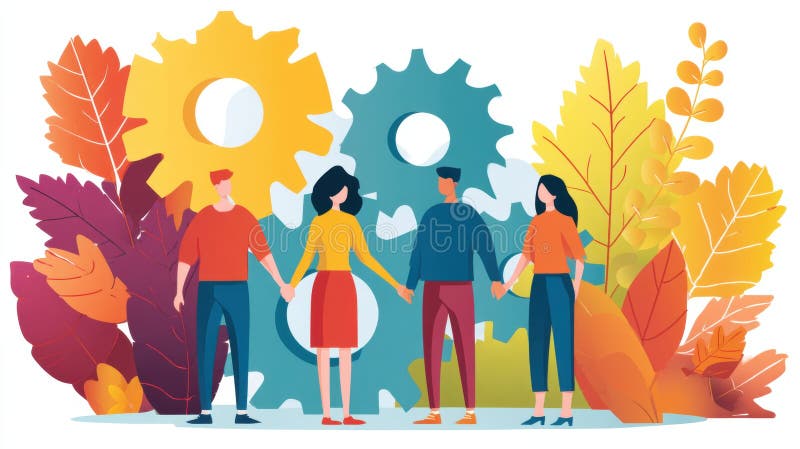 Teamwork and Collaboration stock illustration. Illustration of ...