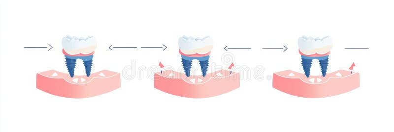 This Illustration Depicts the Three Stages of the Dental Implant ...