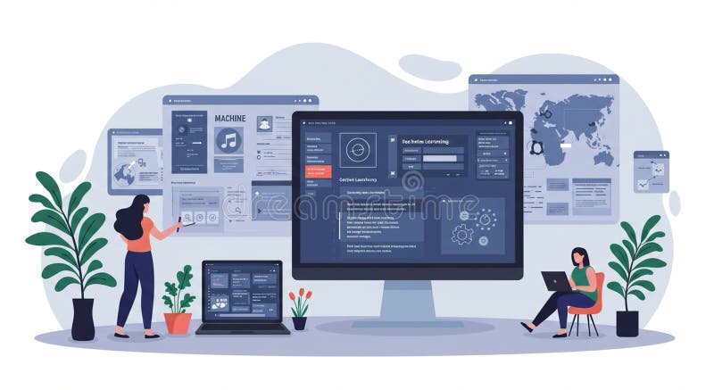 Large Central Computer Screen Stock Illustrations – 416 Large Central ...