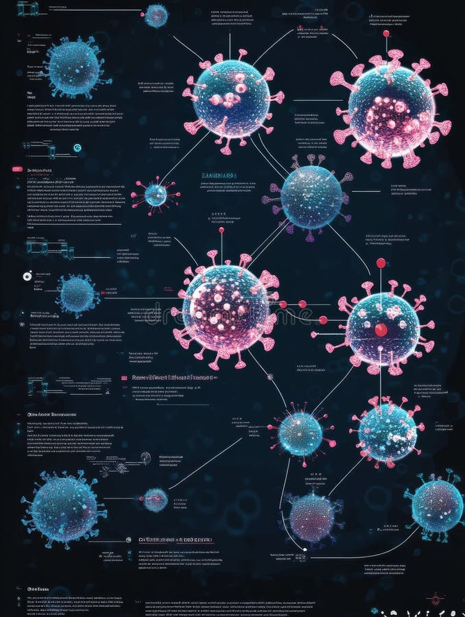 Stages of Virus Lifecycle Illustrated with Detailed Scientific ...