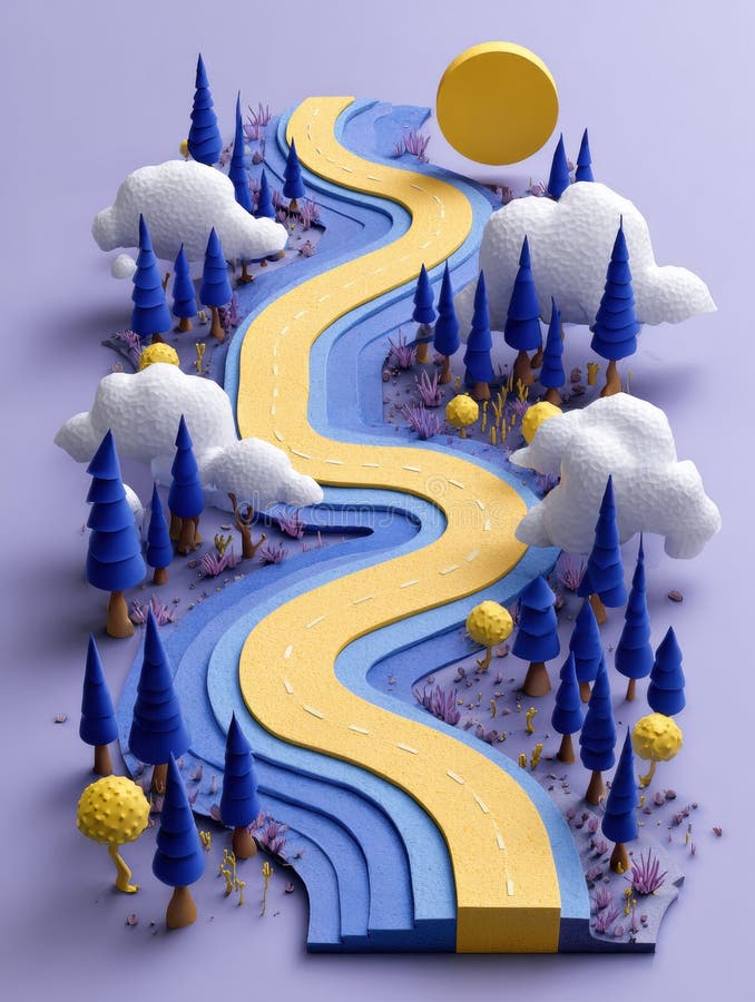 Visual Representation of Customer Journey Path in a Scenic Road Style ...