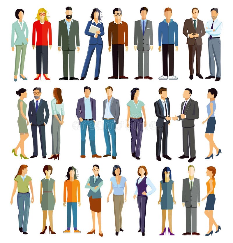 Illustration Einer Personengruppe Vektor Abbildung - Illustration von ...