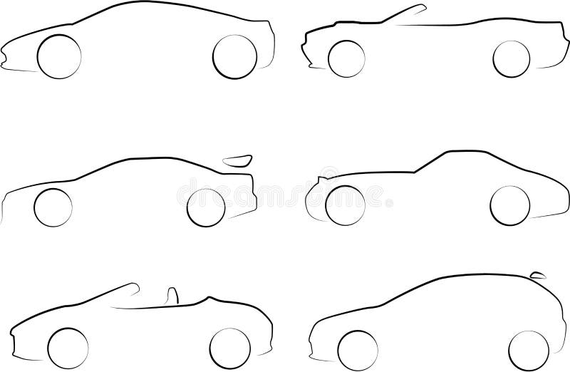 Illustration Des Contours Des Voitures Illustration Stock ...