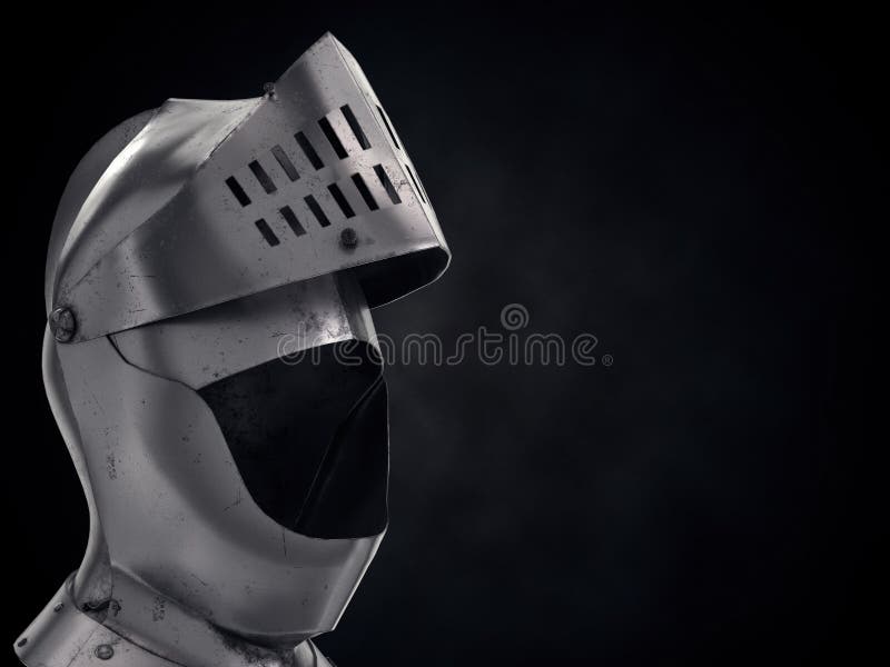 Illustration Des Mittelalterlichen Ritters Armet Helmet Stock Abbildung ...