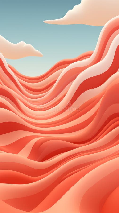 An Illustration of a Desert Landscape with Waves Stock Illustration ...