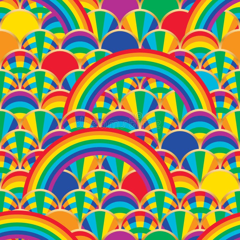 Rainbow Ray Seamless Pattern Stock Vector - Illustration of baby ...