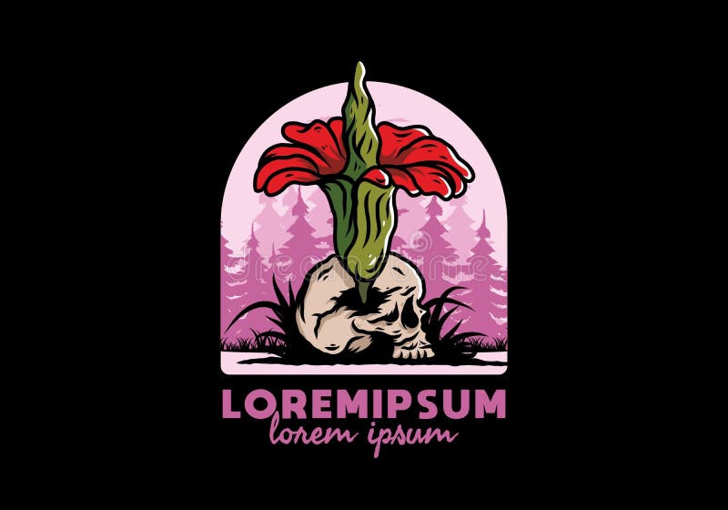 Corpse Flower Growing on the Skull Illustration Stock Vector ...