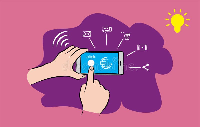 Digital Era Cartoon Vector Illustration Design Stock Vector ...