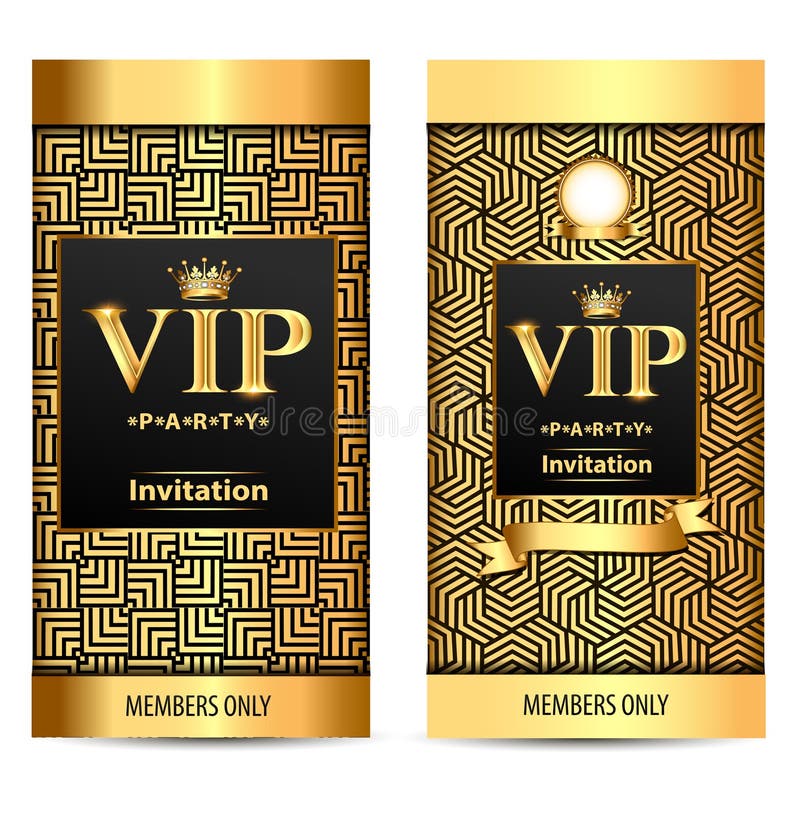 Design Invitations To the VIP Party Gold Stock Vector - Illustration of ...