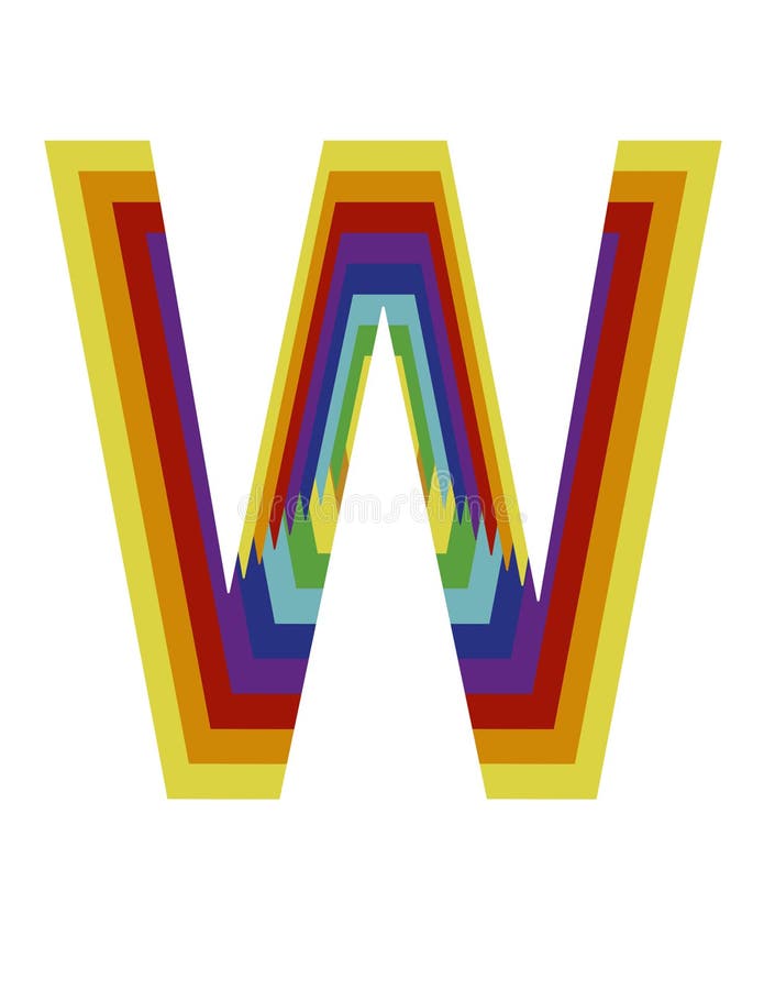 Lines with the Colors of the Rainbow Forming the Letter W Stock ...