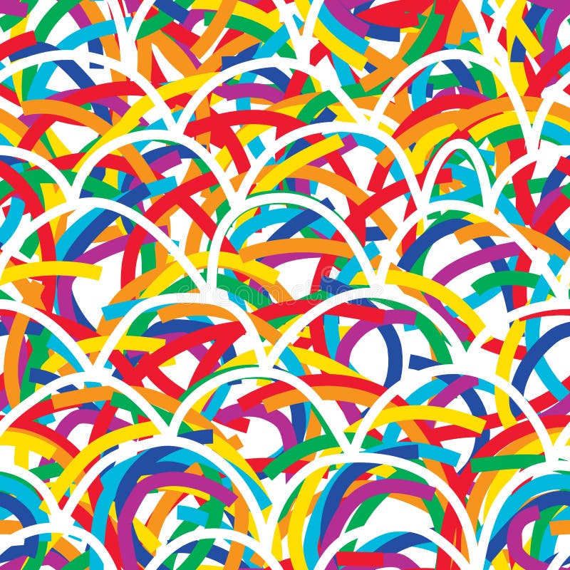 Wave Crazy Color Set Frame Seamless Pattern Stock Vector - Illustration ...