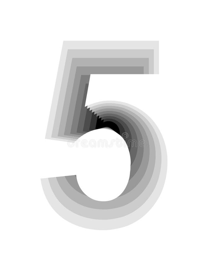 Lines with Gradient Colors Forming the Number 5 Stock Illustration ...
