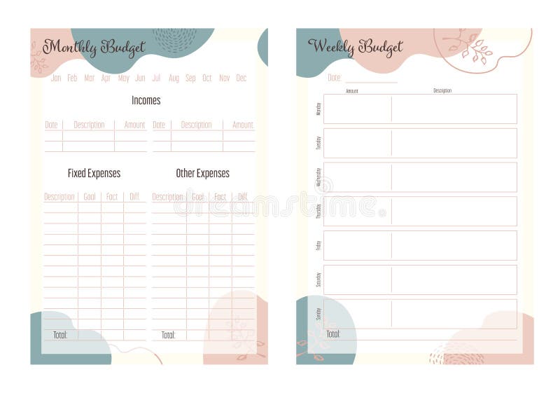 Planner Notebook. Decorated daily, Monthly and Weekly Plan Template. To ...