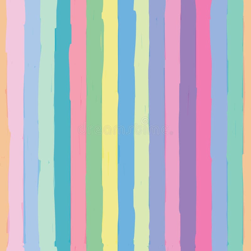 Stripe Doodle Pastel Vertical Seamless Pattern Stock Vector ...