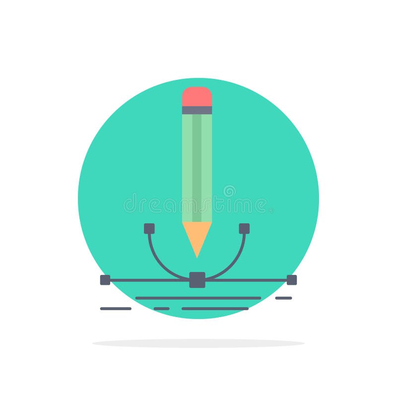 Illustration, Design, Pen, Graphic, Draw Flat Color Icon Vector Stock ...