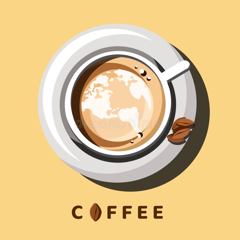 Coffee Latte Art Vector Illustration Stock Vector - Illustration of ...