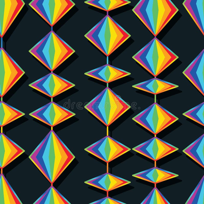 Rainbow Diamond Shape Vertical Seamless Pattern Stock Vector ...