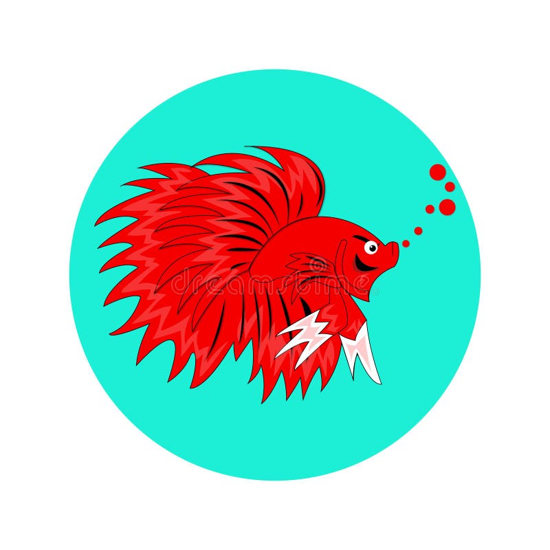 Red Betta Fish Icon Circle Stock Illustrations – 4 Red Betta Fish Icon ...