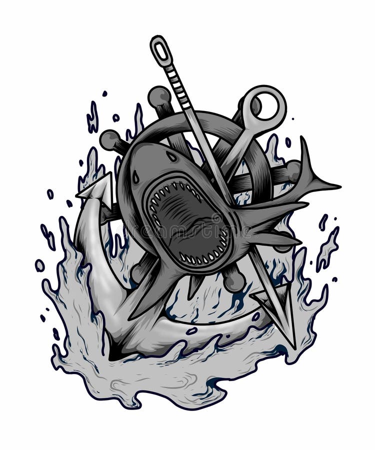 Illustration Design about Scary Ferocious Shark Fish Stock Illustration ...