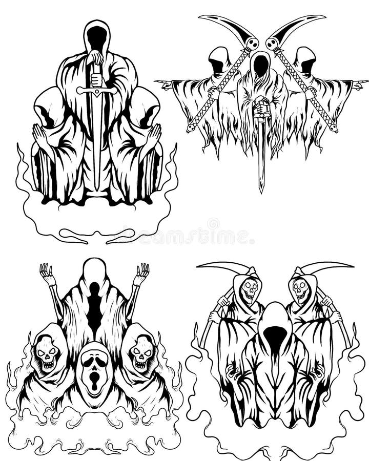 Illustration Design Sketch of Death Angel Very Scary Stock Illustration ...