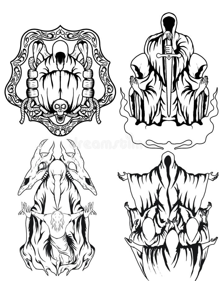 Illustration Design Sketch of Death Angel Very Scary Stock Illustration ...