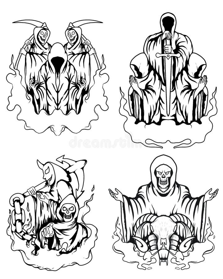Illustration Design Sketch of Death Angel Very Scary Stock Illustration ...