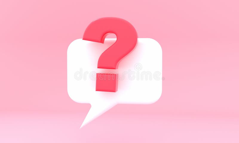 3d Rendering Question Mark Bubble Dialog on Pink Background Stock ...