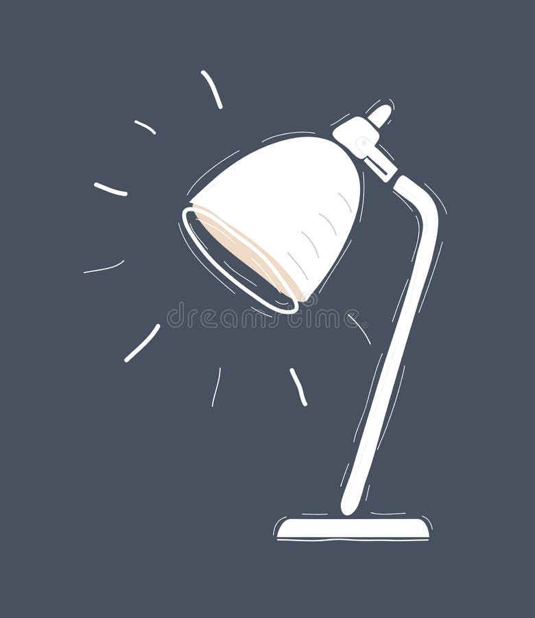 Illustration Desk Lamp Light on Dark Background. Stock Vector ...