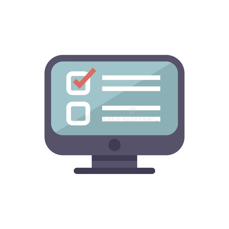 Desktop Computer Displaying Online Survey on Screen Stock Illustration ...