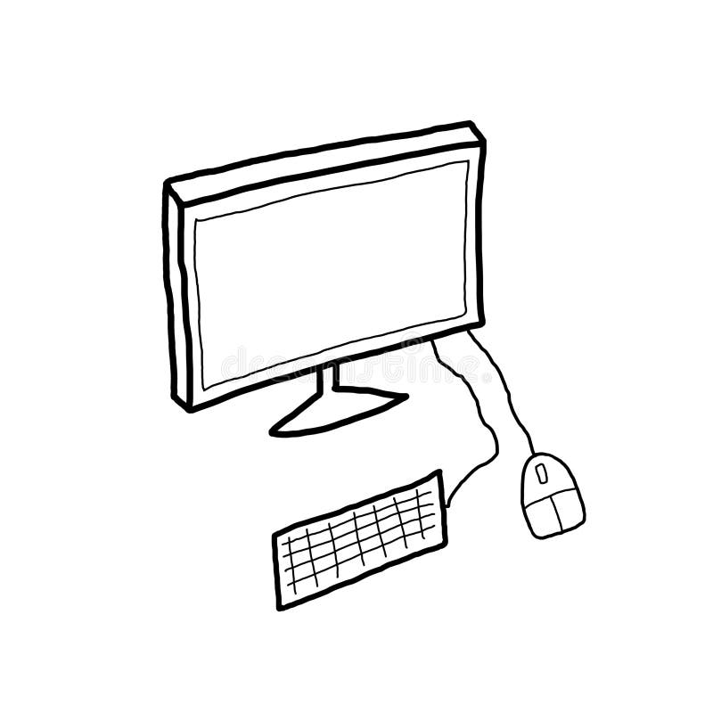 Illustration of desktop PC stock illustration. Illustration of modern ...