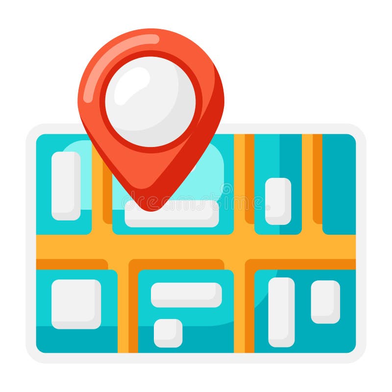 Illustration of Destination Mark on Map. Red Marker Icon. Stock Vector ...