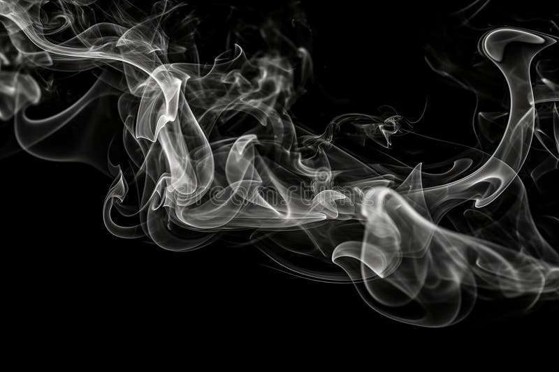 Detailed White Smoke on Black Background Made with Generative AI Stock ...